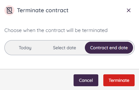 How to terminate the contract in Mochadocs?